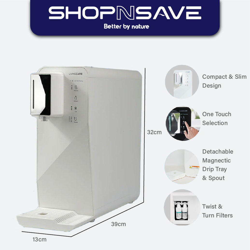 Livingcare Jewel Hot & Ambient Tankless Water Dispenser (FREE Doulton ...