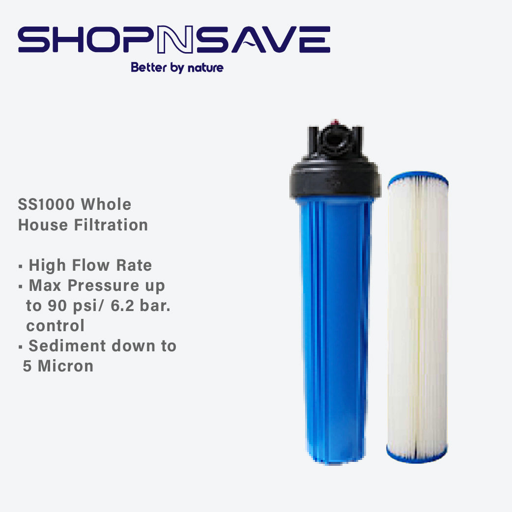 SS1000 Whole House Filtration Water Filtration System with 10" Pleated ...