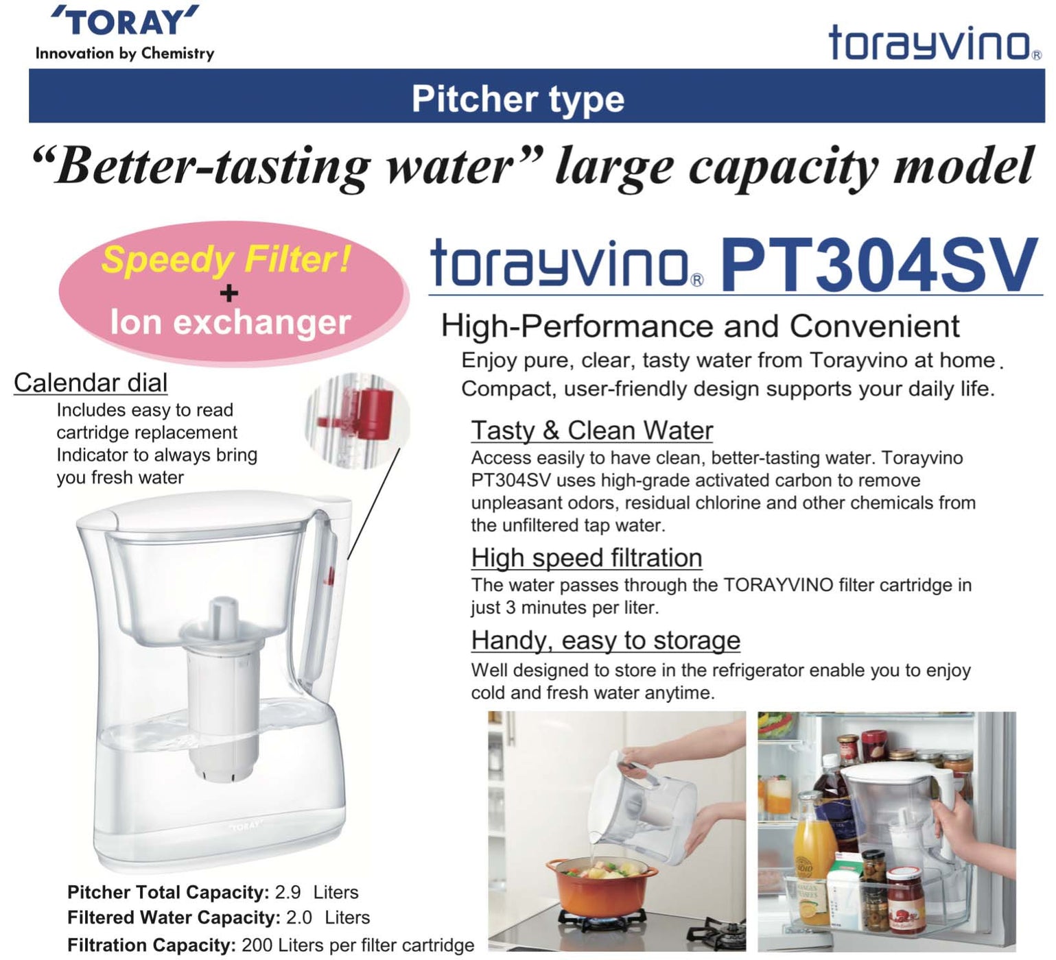 Torayvino PT304VSV Pitcher Water Purifier (2L) — SHOPNSAVE - Supply ...